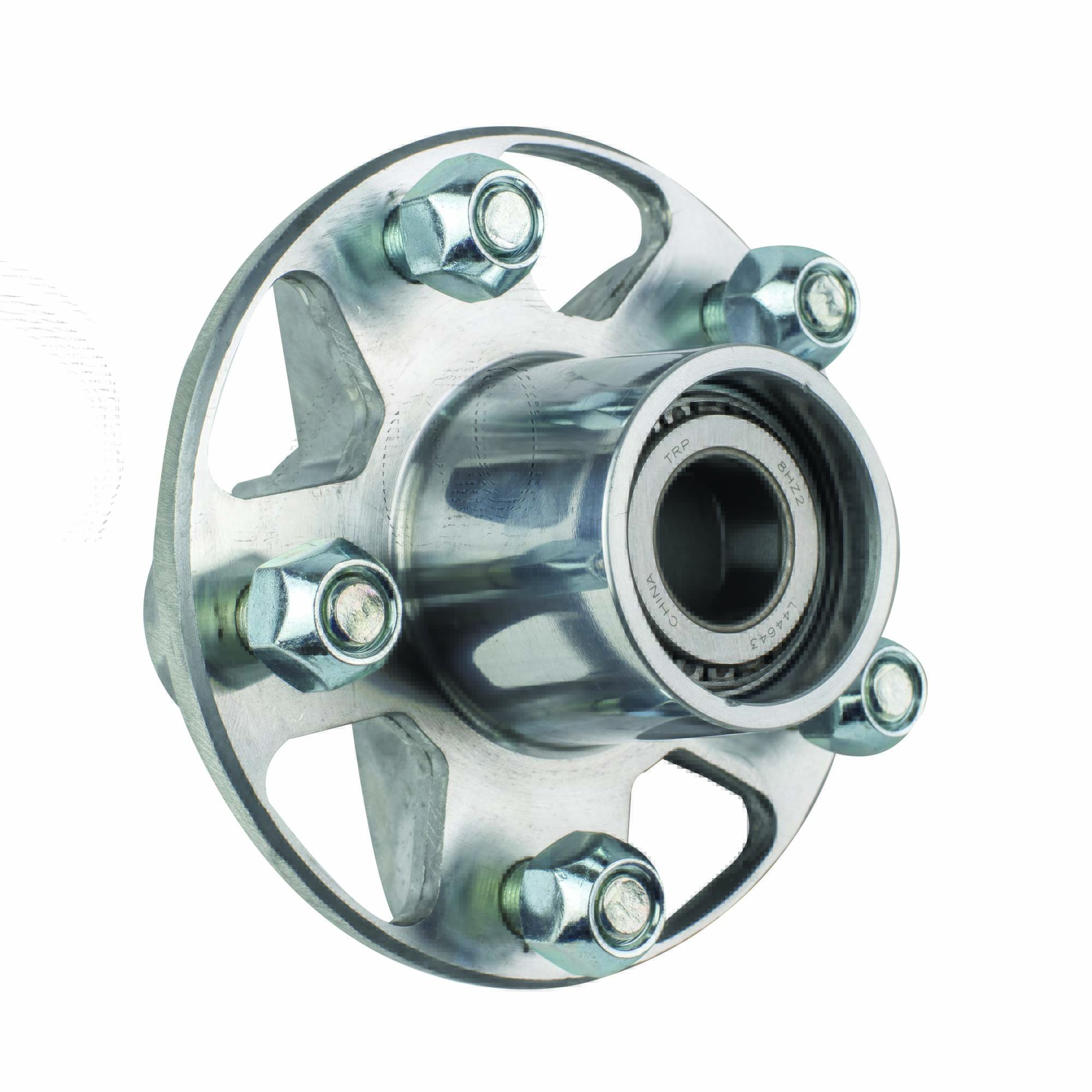 Hub Complete, Aluminum, 5-Lug, Slotted, Greaseable, Polished