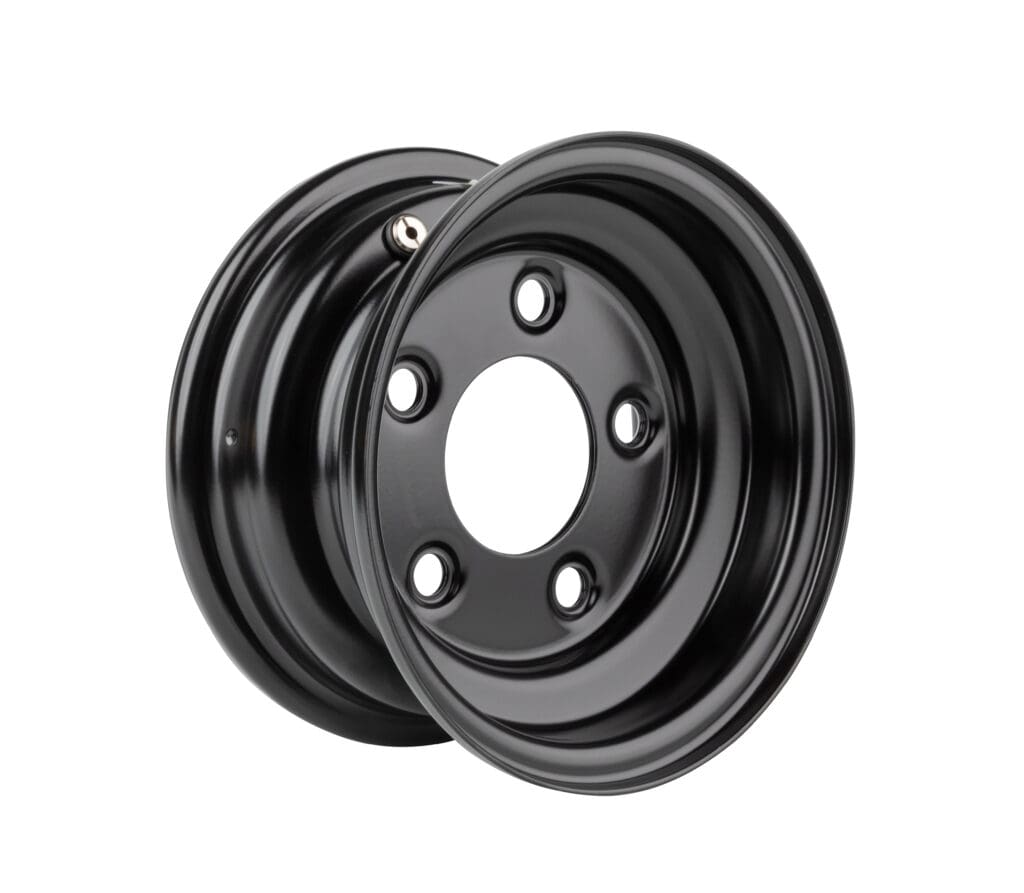 8" Wheel, 5-Lug, Slotted Wheel Steel, Black